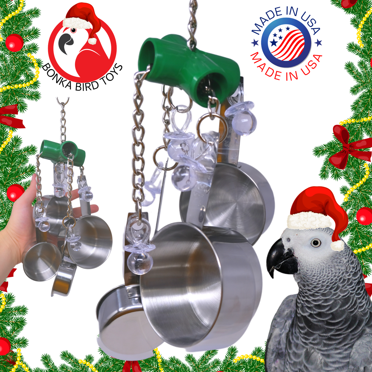 1750 Clacker Green – Bonka Bird Toys