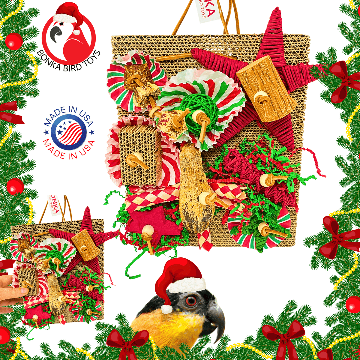 2742 Christmas Merry Munch Board - Bonka Bird Toys