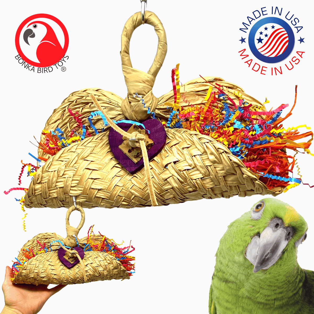 950 Taco Bird toy is a super shredder and foraging toy – Bonka Bird Toys