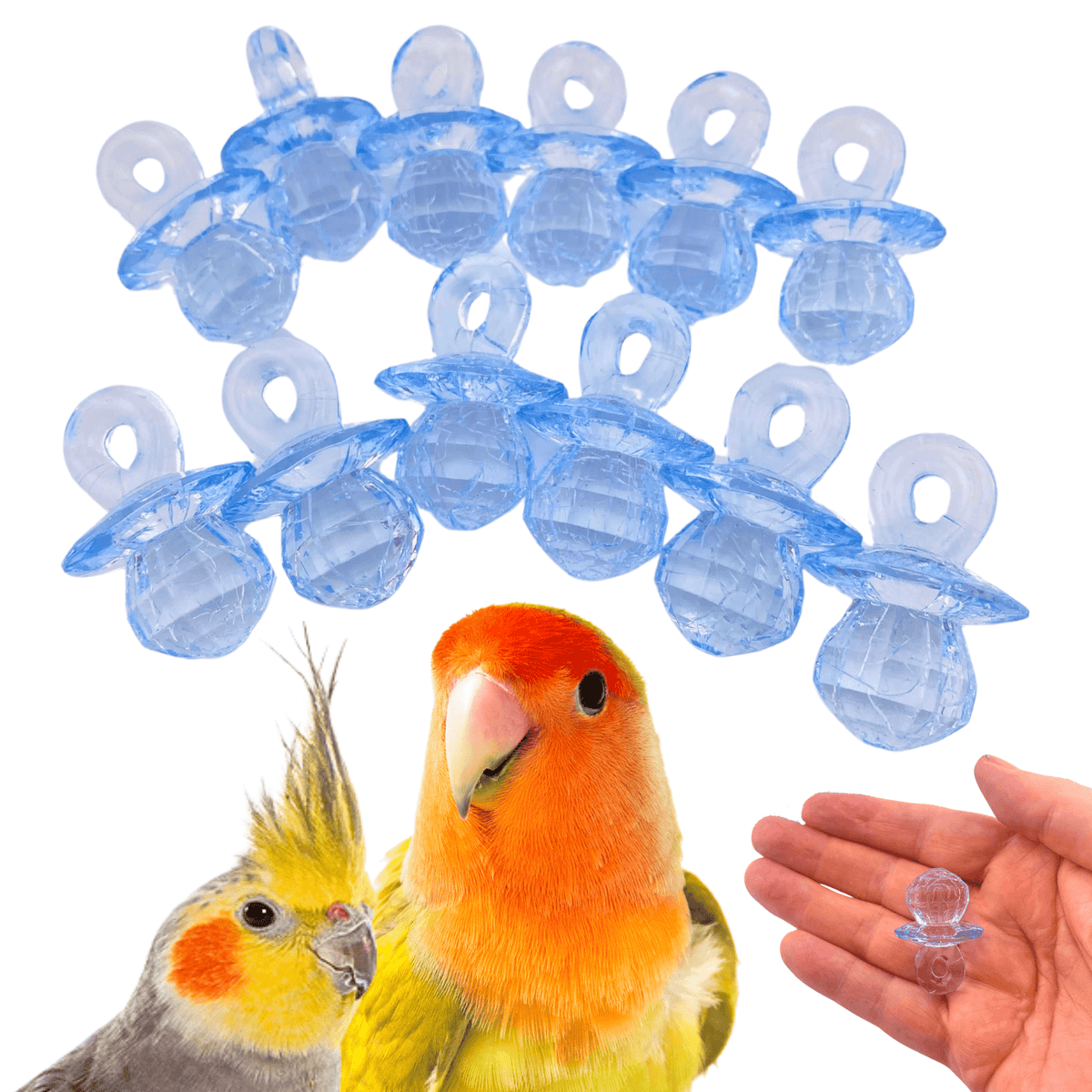 Crystal Cut Pk12 Pacifiers - Bonka Bird Toys