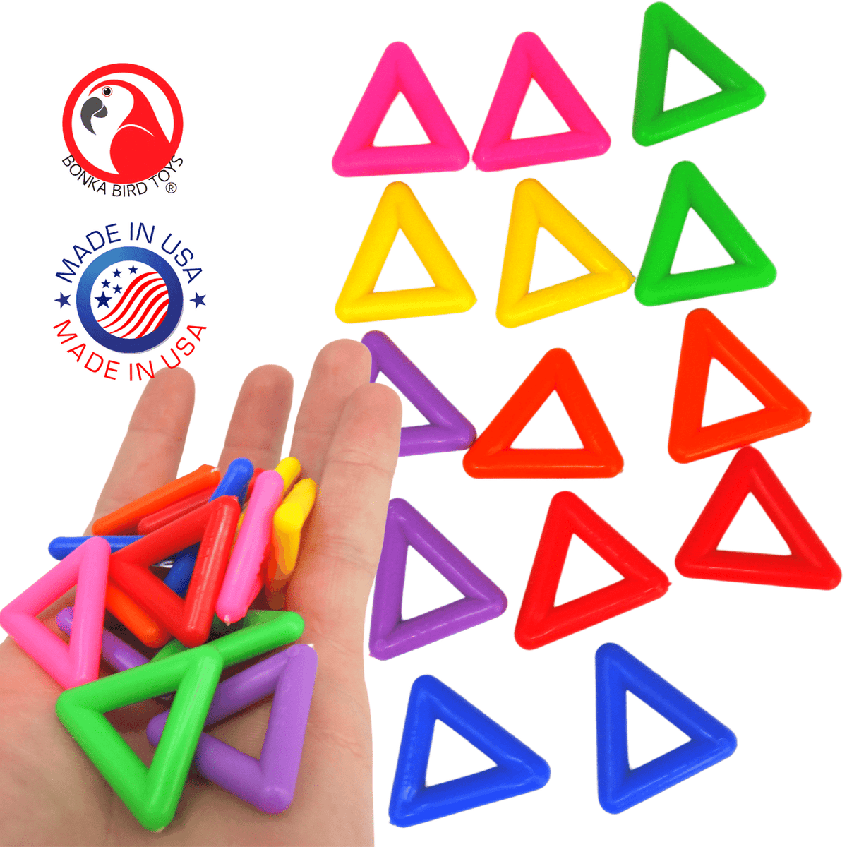 2287 Pk14 Plastic Triangles – Bonka Bird Toys