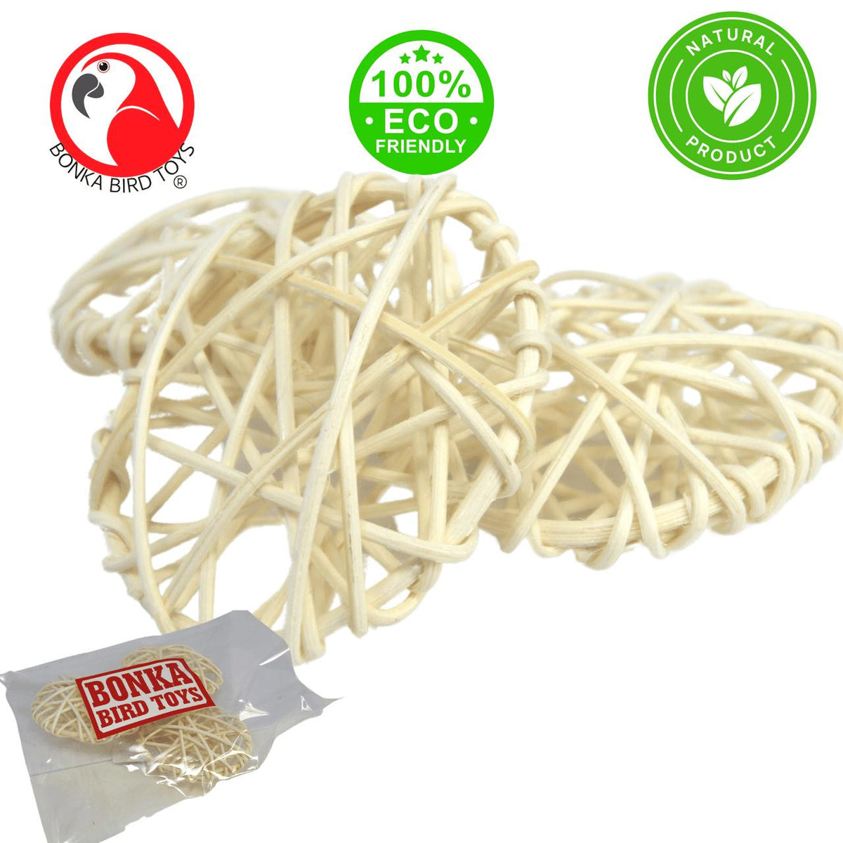 2273 Pk3 Natural Vine Rounds from Bonka Bird Toys